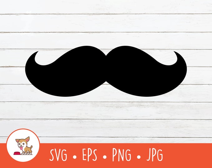 Mustache Clip Art, Moustache Clipart Silhouettes + Line Art, Masculine ...