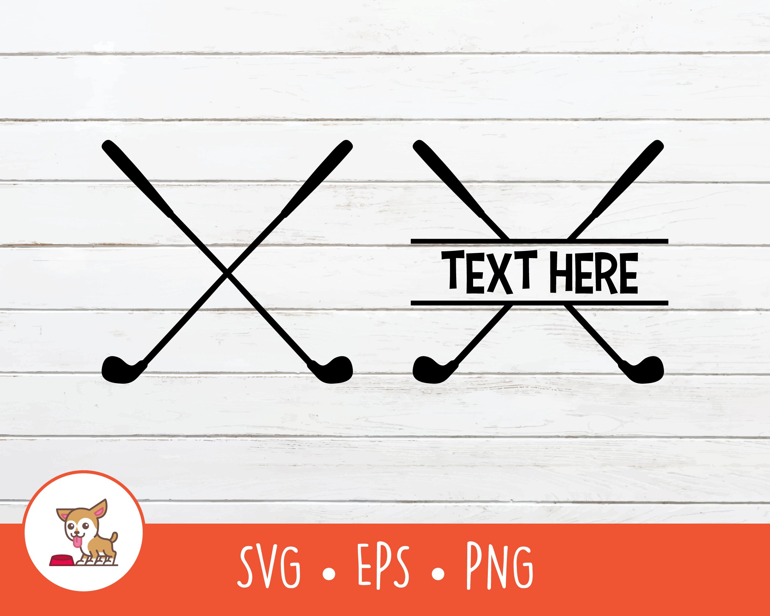 Golf SVG, Split Golf Clubs Name Frame, Crossed Golf Clubs Clipart, Golf ...