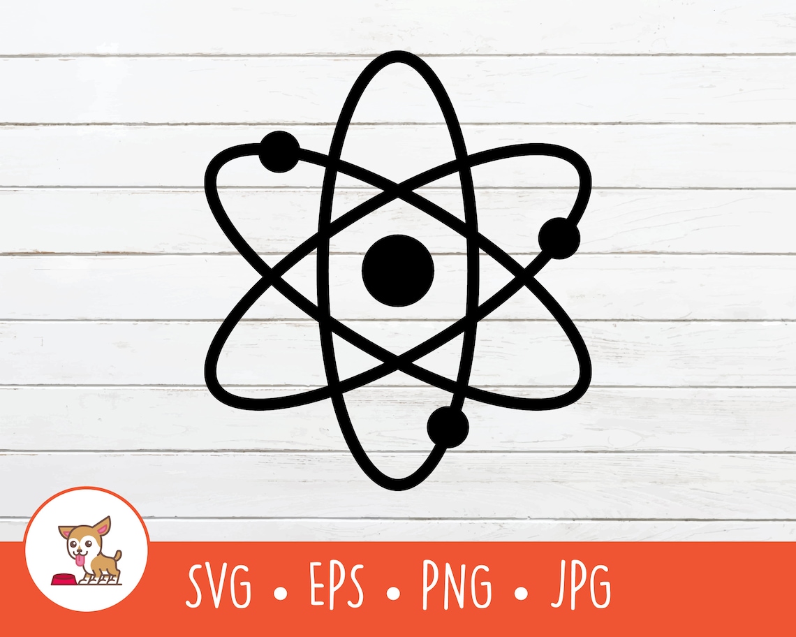 Atom SVG, Vector Atom Clipart, Science Cut File for Cricut, PNG, EPS ...