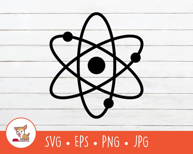 Atom SVG, Vector Atom Clipart, Science Cut File for Cricut, PNG, EPS ...