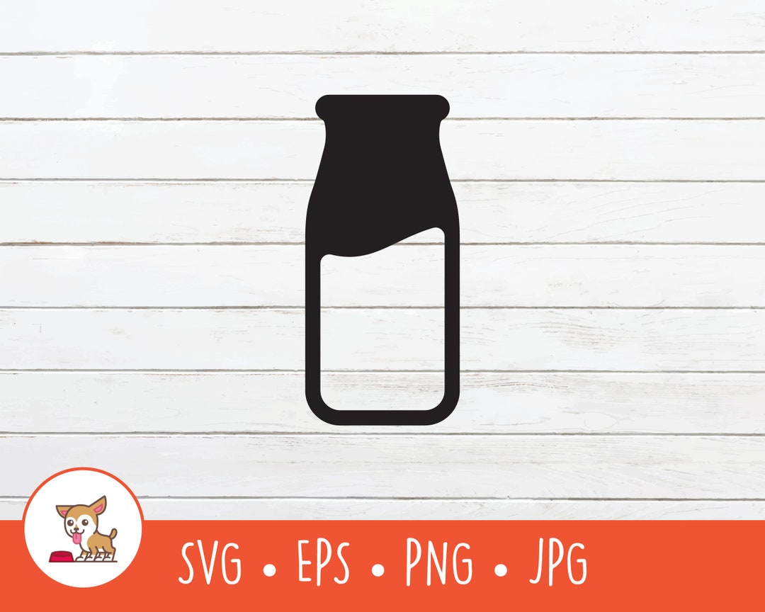 Milk Bottle SVG, Milk Bottle Clipart, Vector Milk Bottle Cut File for ...