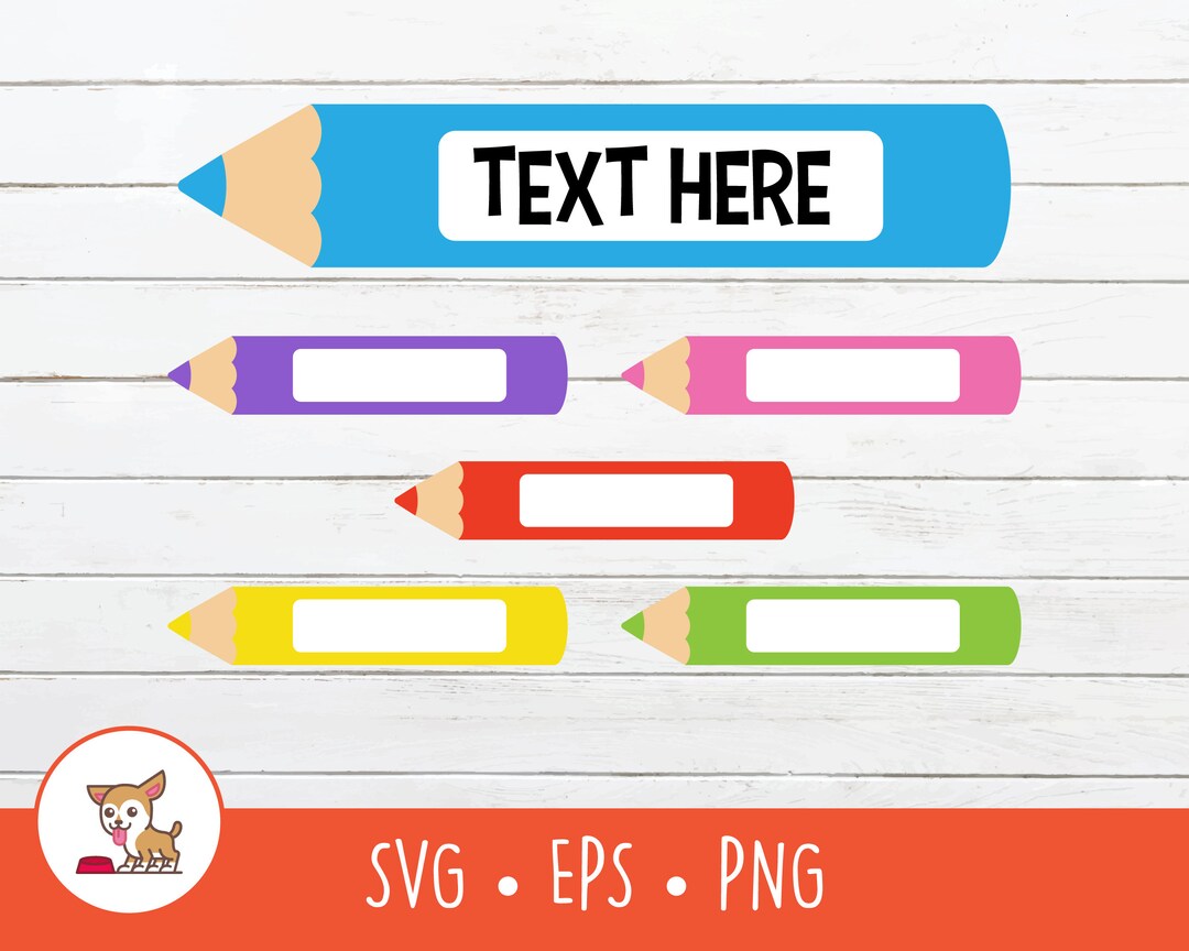 Colored Pencil SVG, Colored Pencil Name Frame, Vector Colored Pencil ...