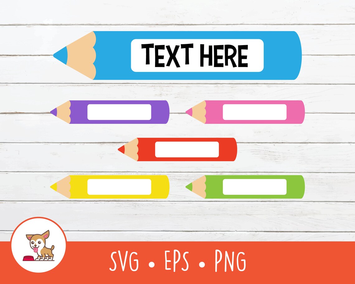 Colored Pencil SVG, Colored Pencil Name Frame, Vector Colored Pencil ...