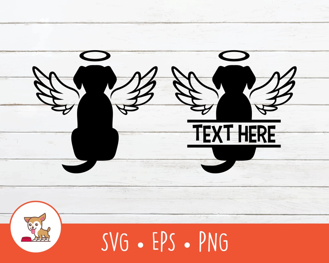Dog Angel SVG, Split Dog Angel Name Frame, Dog Angel Clipart, Vector ...