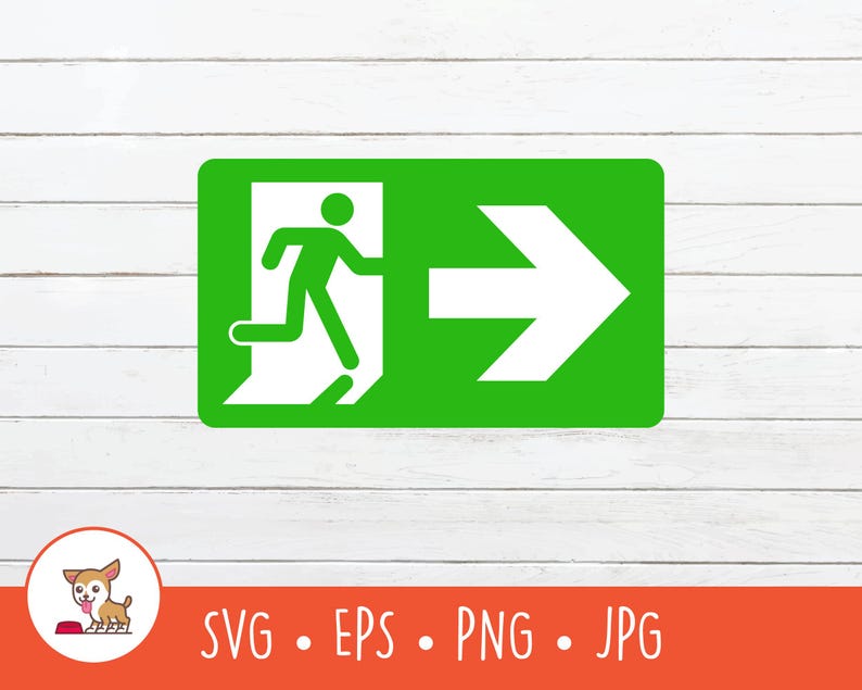 Emergency Exit Sign SVG, Emergency Exit Sign Clipart, Vector Emergency ...