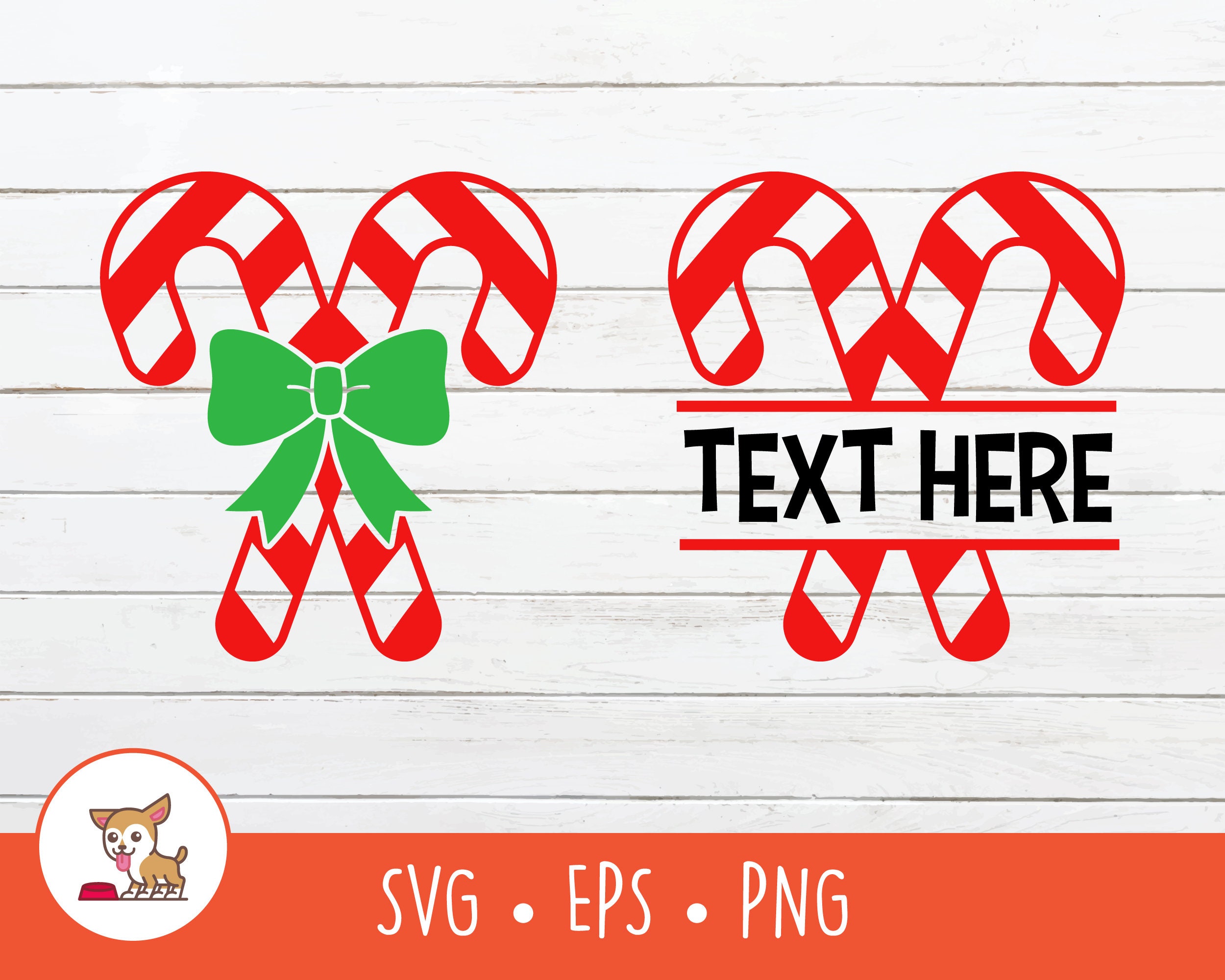 Candy Cane SVG, Split Candy Canes Name Frame, Crossed Candy Cane ...