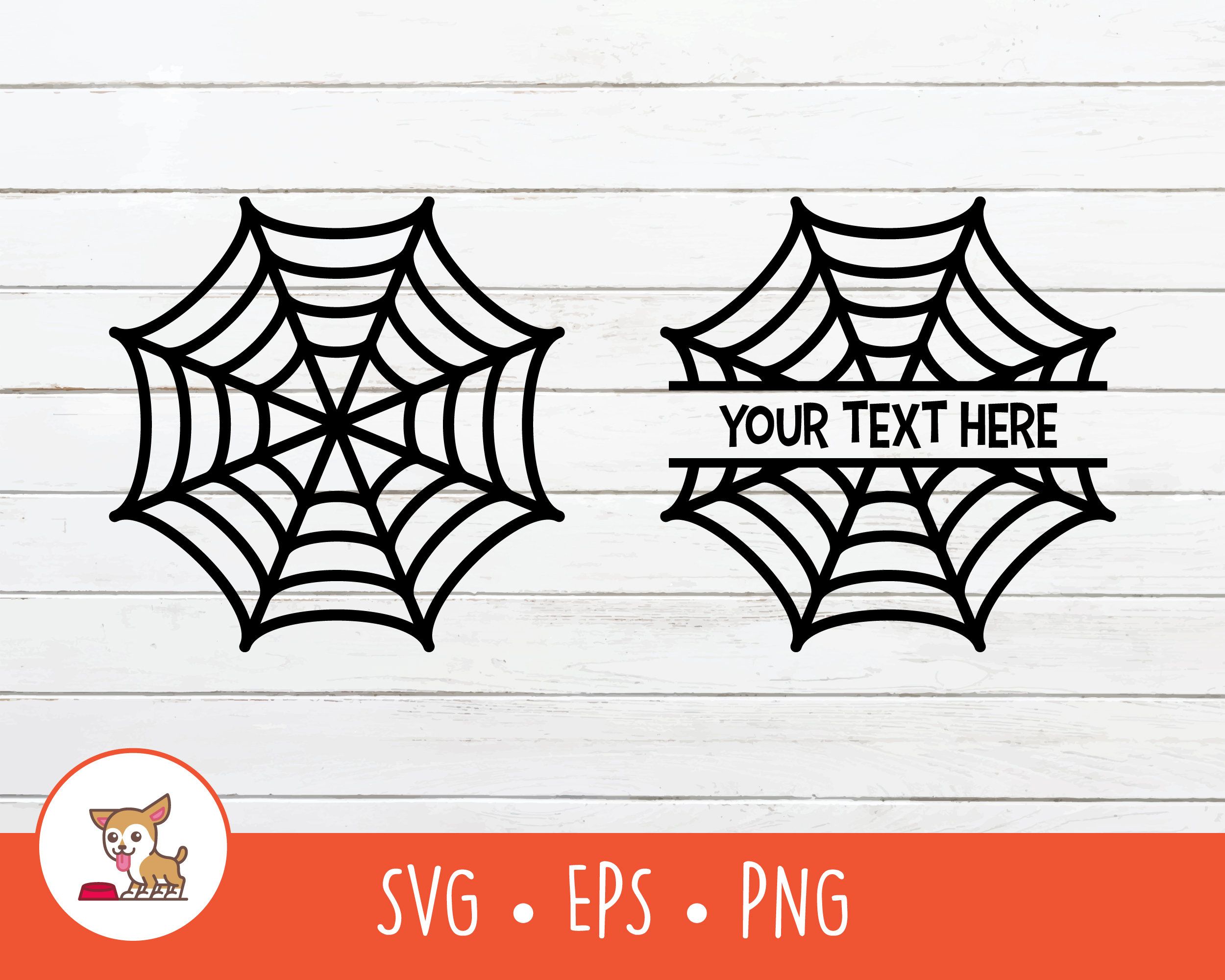 Spider Web SVG Split Web Name Frame Vector Cobweb Clipart - Etsy