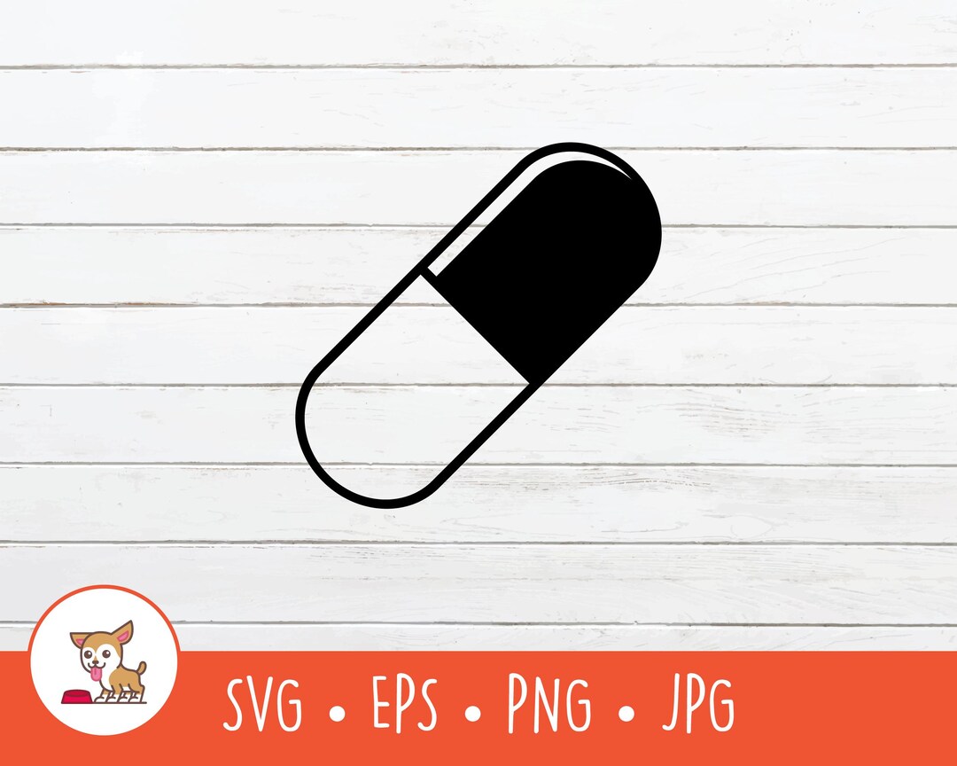 Pill SVG, Capsule Clipart, Vector Medicine Cut File for Cricut, PNG ...