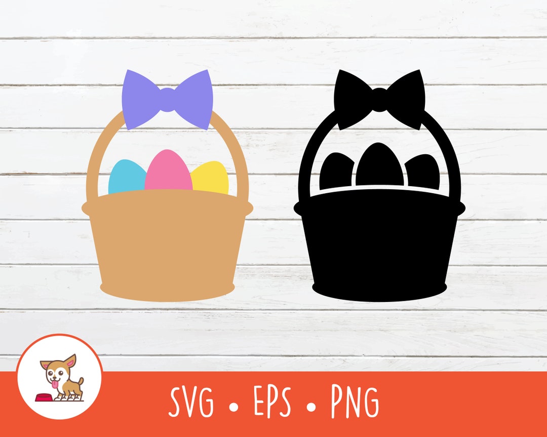 Easter Basket SVG, Easter Egg Basket Clipart, Vector Easter Eggs Cut ...
