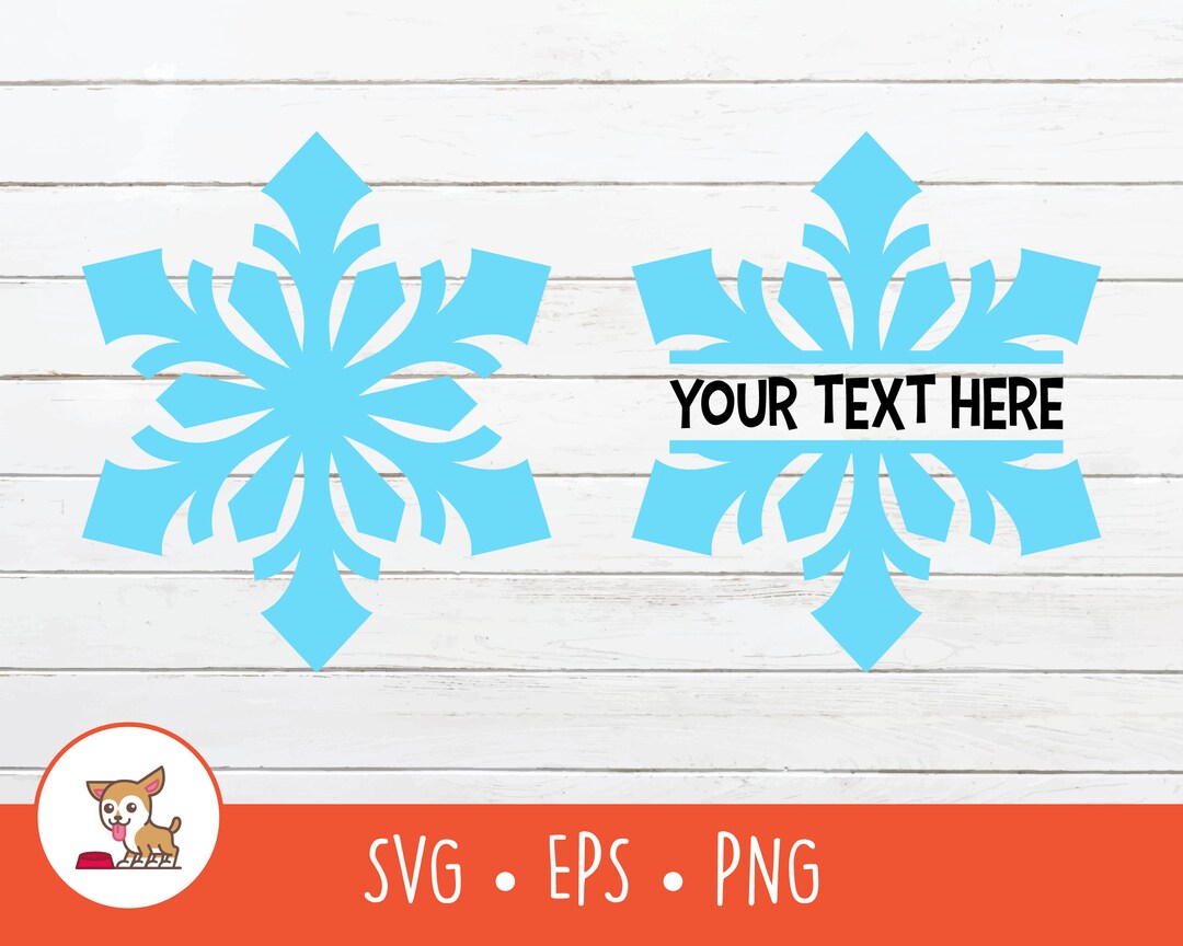 Snowflake SVG, Split Snowflake Name Frame, Vector Snowflake Clipart ...