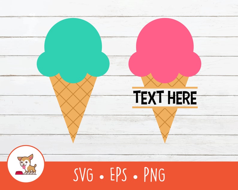 Ice Cream SVG, Split Ice Cream Name Frame, Ice Cream Clipart, Vector ...