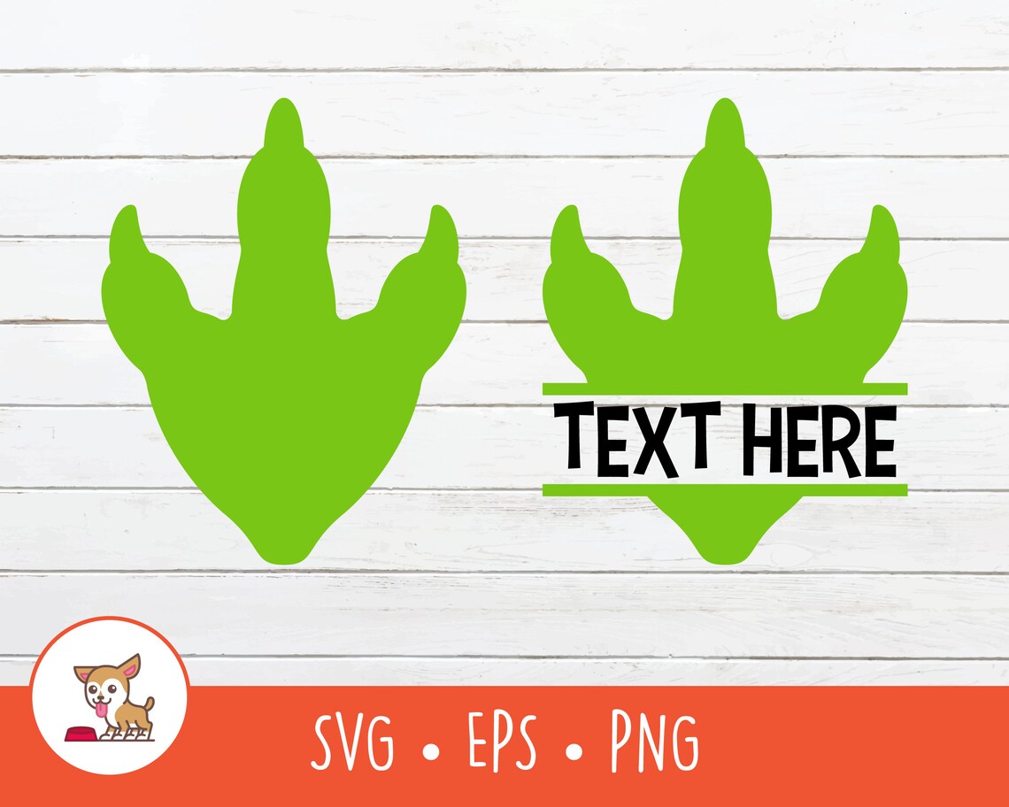 Dinosaur Footprint SVG Split Dino Footprint Name Frame - Etsy
