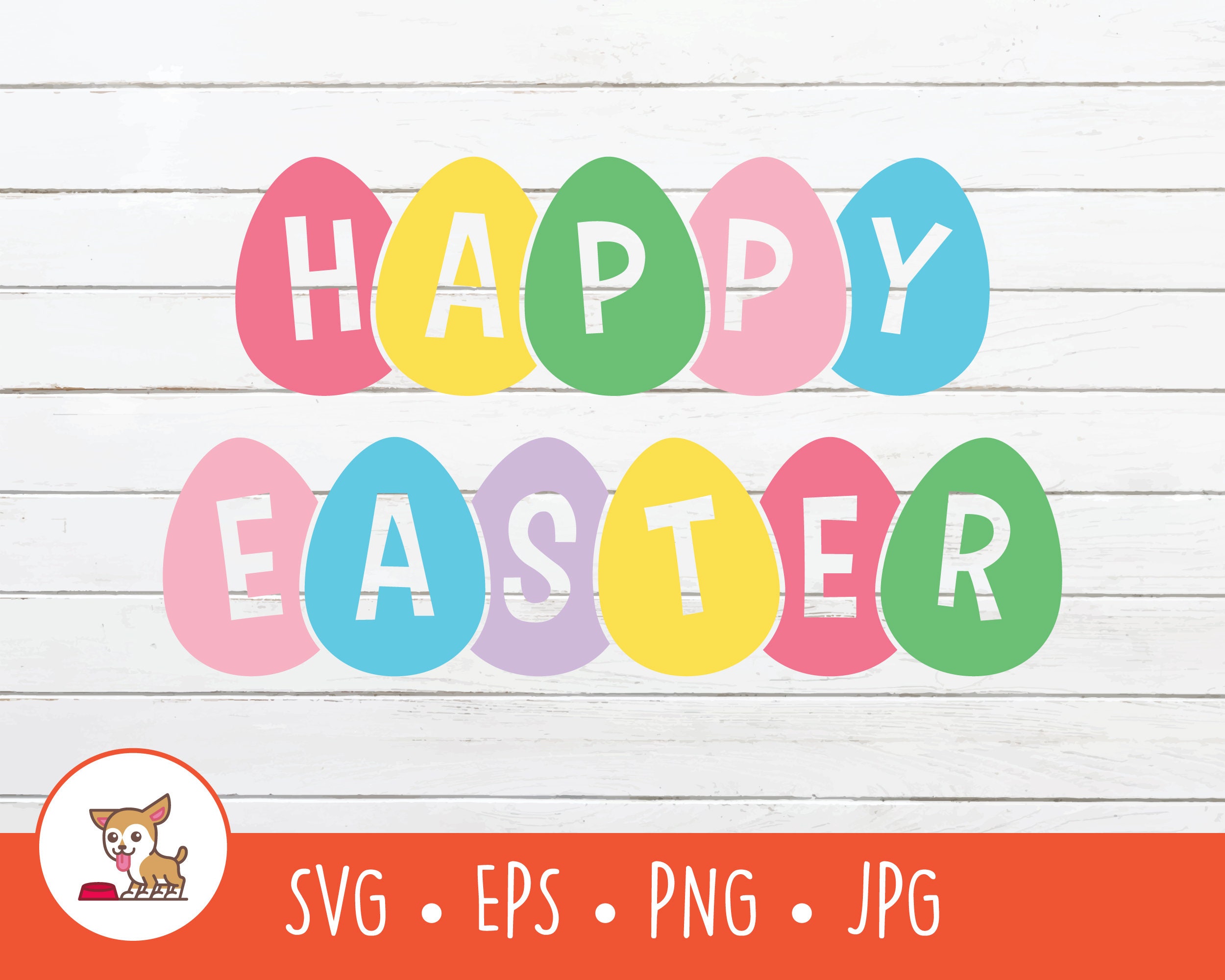 Happy Easter SVG, Easter Clipart, Vector Easter Eggs Cut File for ...