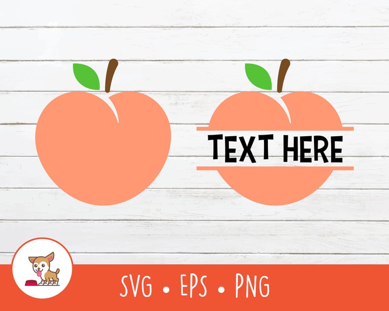 Peach SVG, Split Peach Name Frame, Vector Peach Clipart, Peach Cut File ...