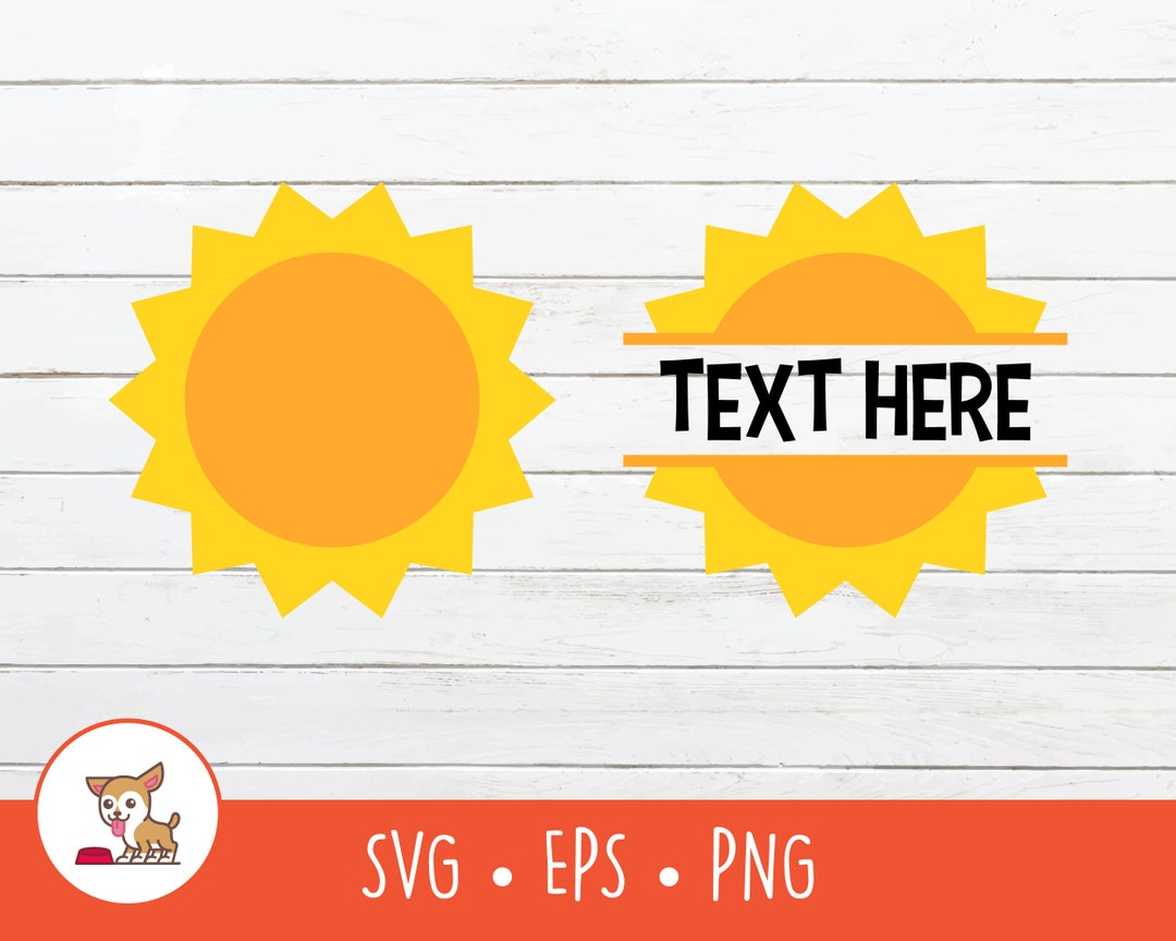Sun SVG, Split Sun Name Frame, Sun Clipart, Sun Cut File for Cricut ...