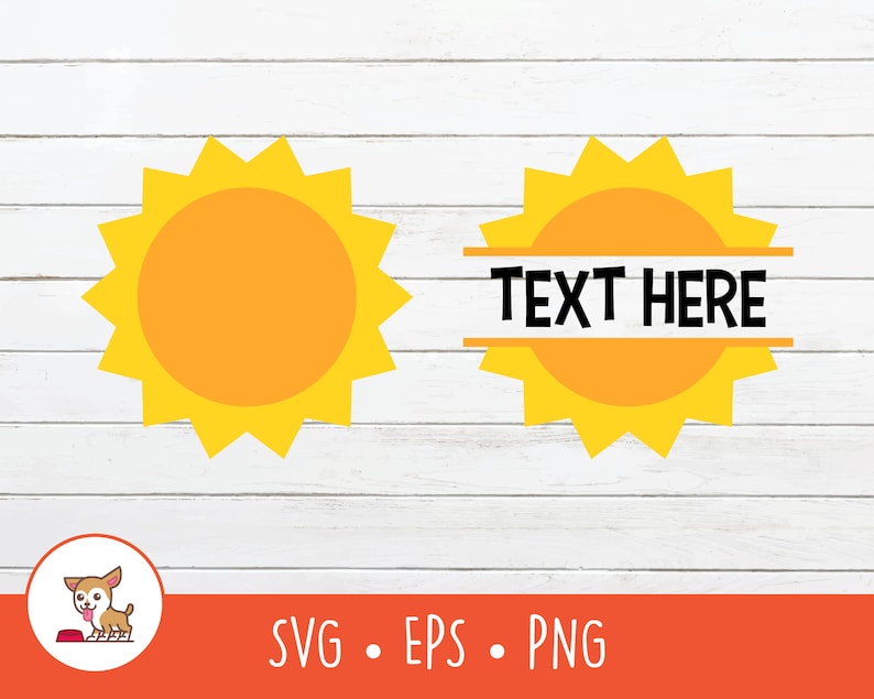 Sun SVG, Split Sun Name Frame, Sun Clipart, Sun Cut File for Cricut ...