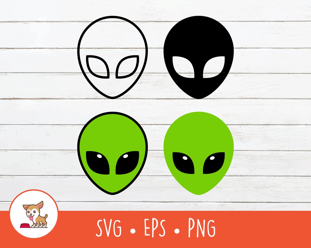 Alien SVG, Alien Clipart, Vector Alien Cut File for Cricut, PNG, EPS ...