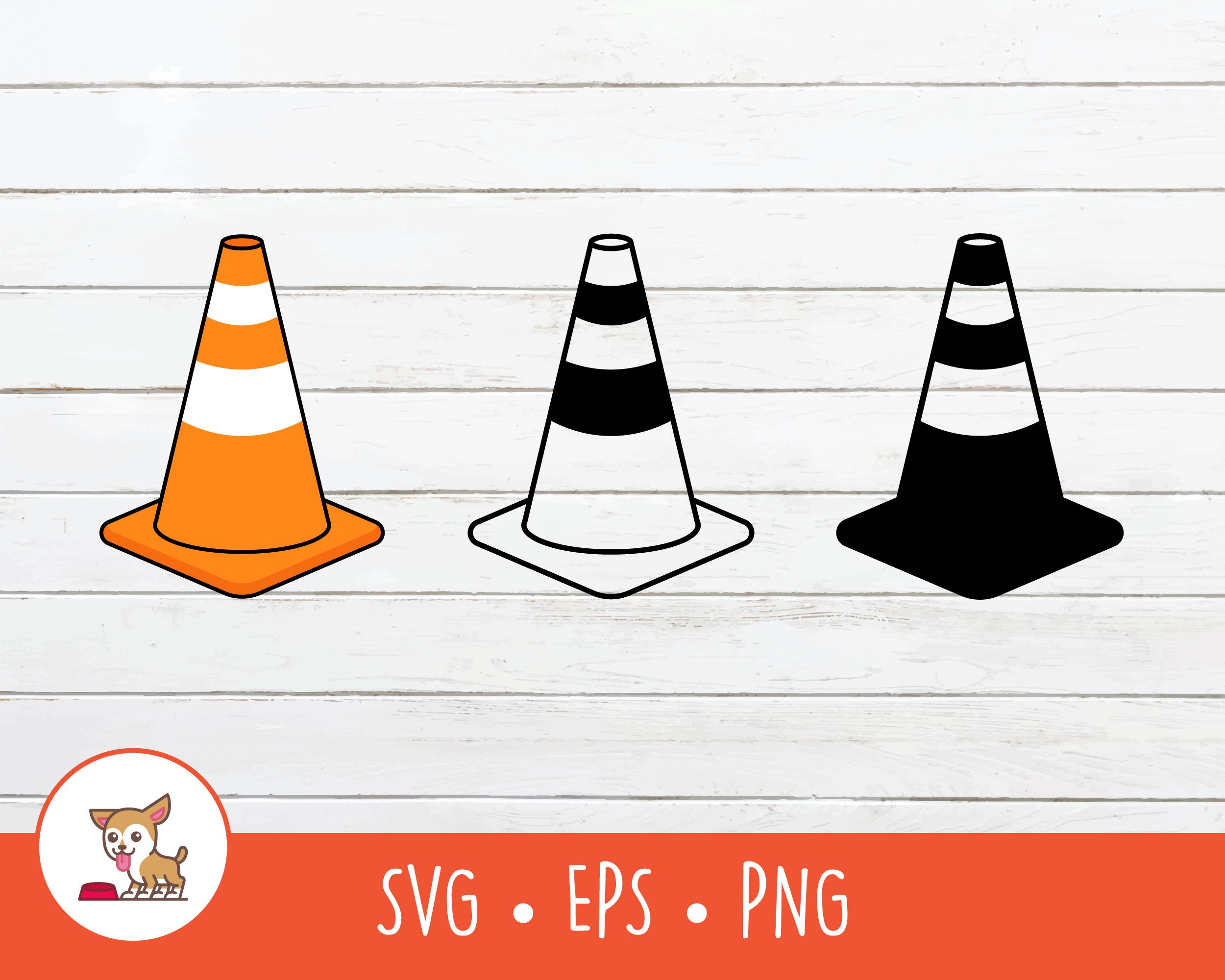Traffic Cone Clipart, Traffic Cone SVG, Vector Traffic Cone Sign Cut File for Cricut, PNG, EPS ...