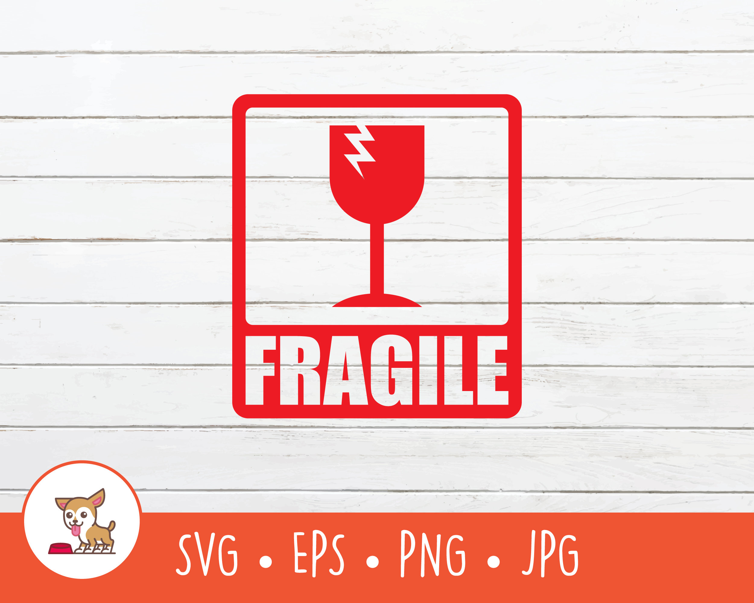 Fragile Sign SVG, Fragile Clipart, Vector Fragile Symbol Cut File for Cricut, PNG, EPS, Instant ...