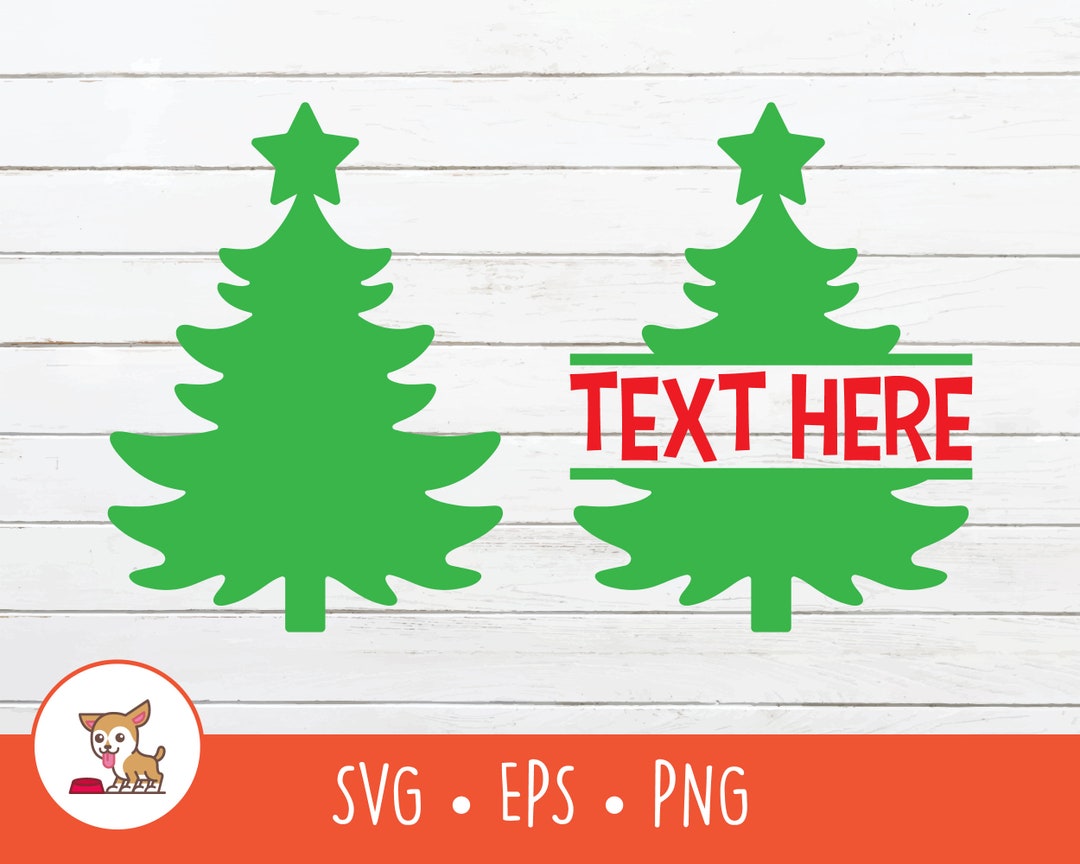 Christmas Tree SVG, Split Christmas Tree Name Frame, Christmas Tree ...