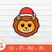 Santa Lion Clipart, Lion Wearing Santa Hat SVG, Vector Christmas Lion ...