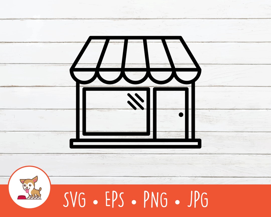 Store Icon SVG, Store Clipart, Vector Shop Icon Cut File for Cricut ...