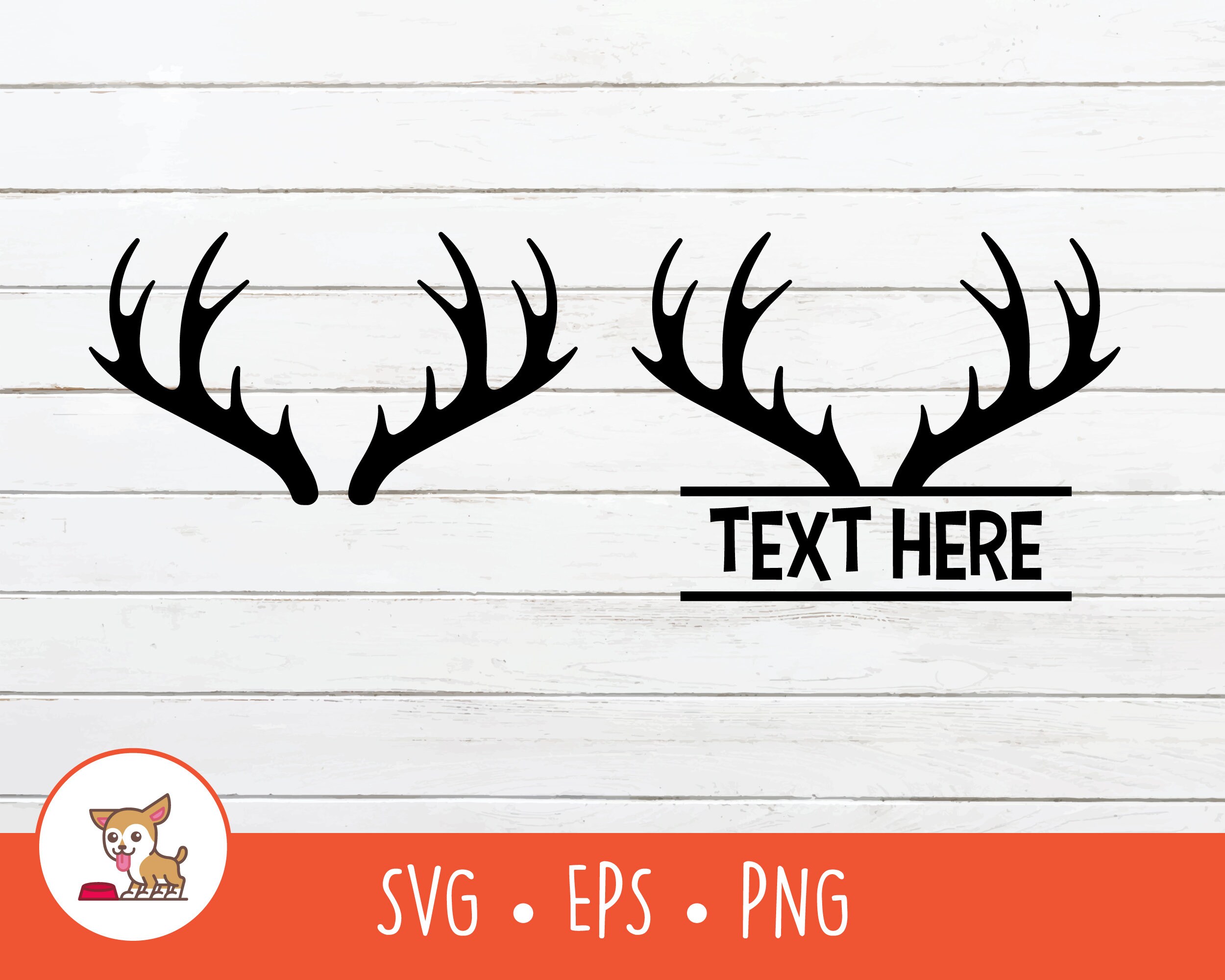 Antlers SVG, Split Antlers Name Frame, Antlers Clipart, Vector Antlers ...