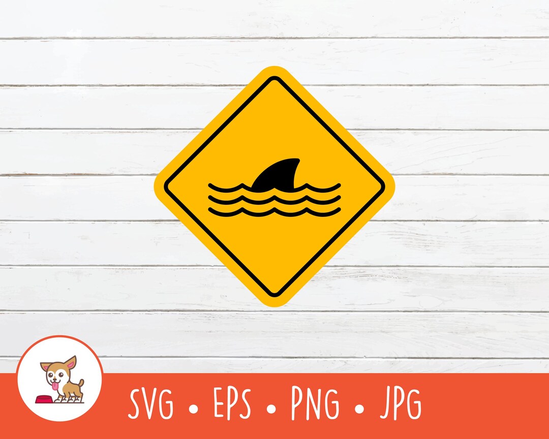 Shark Sign SVG, Shark Sign Clipart, Vector Shark Sign Cut File for ...