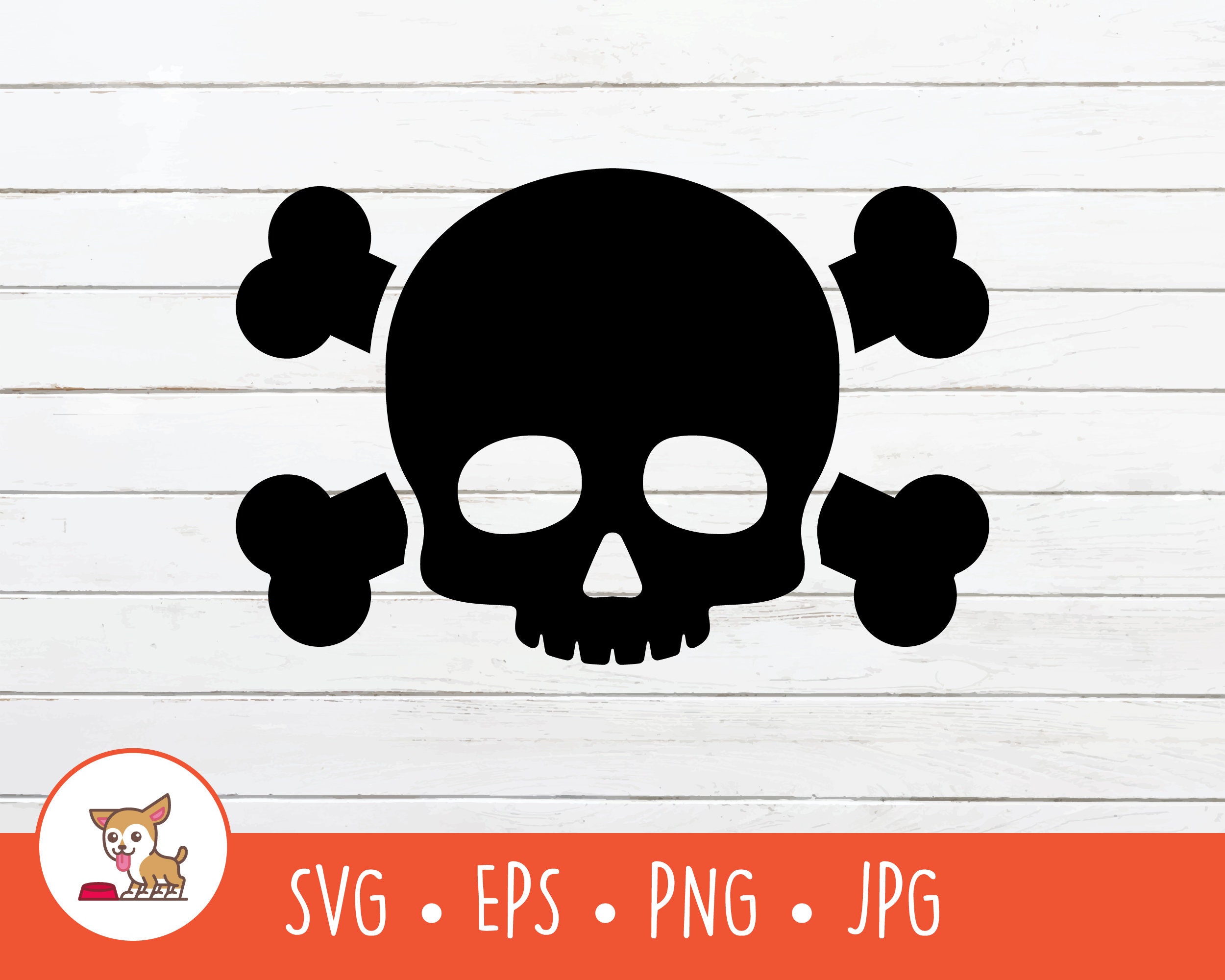 Skull and Crossbones SVG, Skull Clipart, Vector Skull and Bones Cut ...