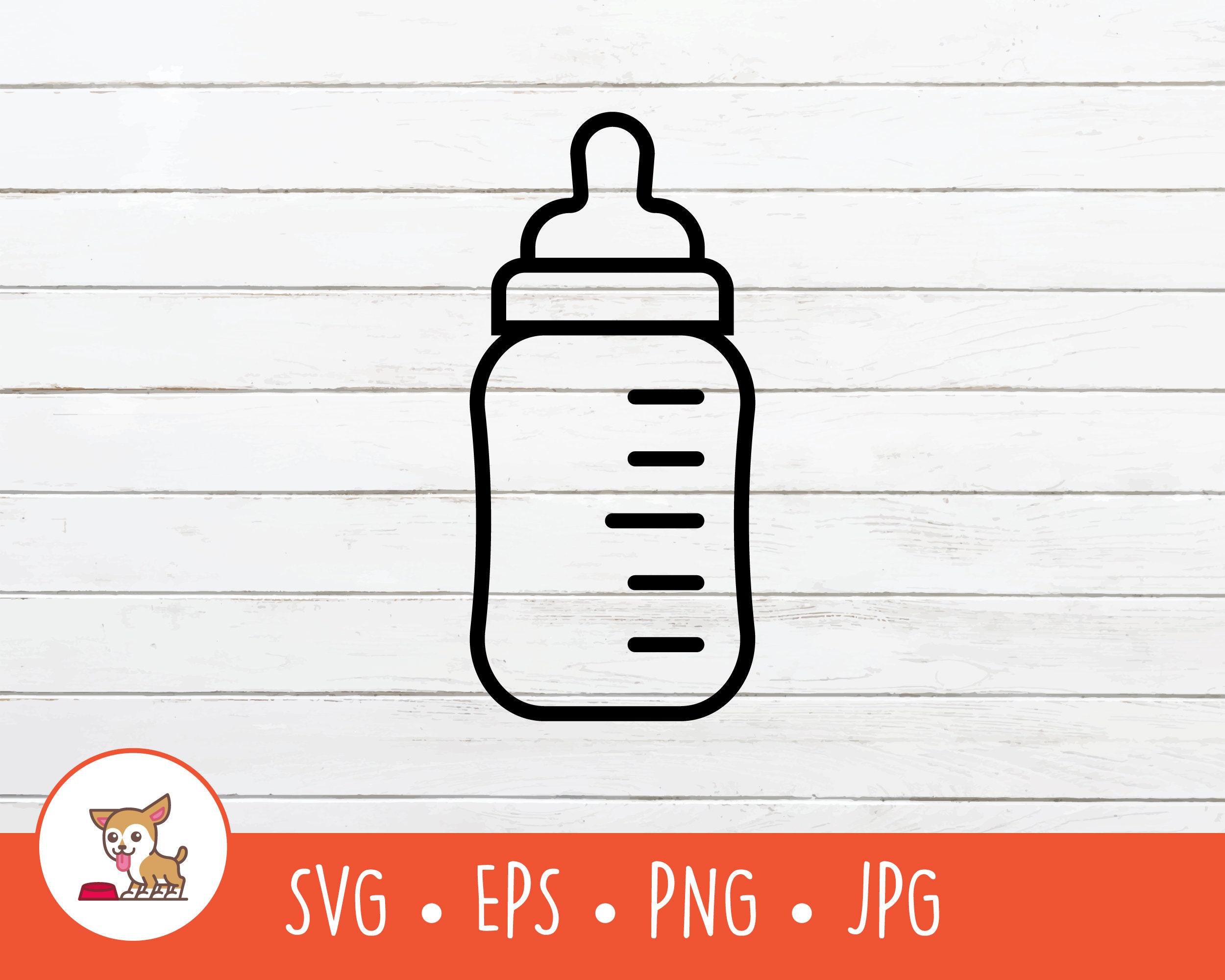 Baby Bottle SVG, Baby Bottle Clipart, Vector Baby Bottle Cut File for ...