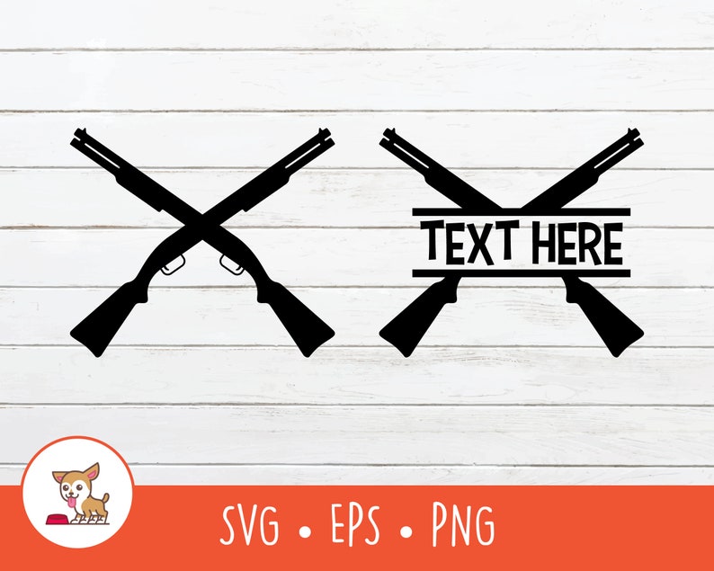 Crossed Shotguns SVG, Split Crossed Shotguns Name Frame, Shotgun ...