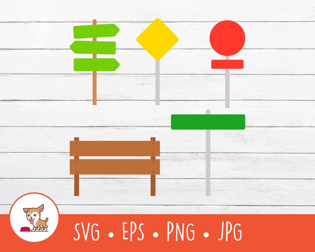 Blank Signs SVG Bundle, Blank Sign Clipart, Vector Blank Road Sign Cut ...