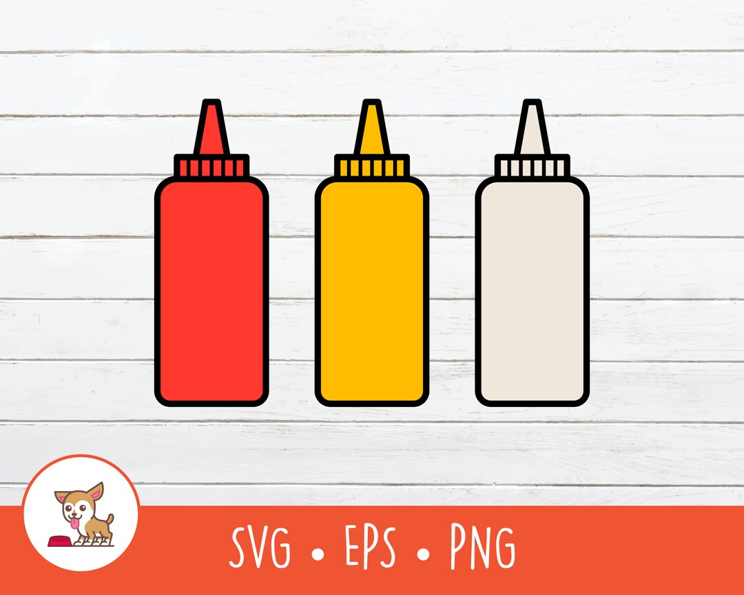 Cartoon Condiments Clipart, Condiments SVG, Vector Condiments Cut File ...