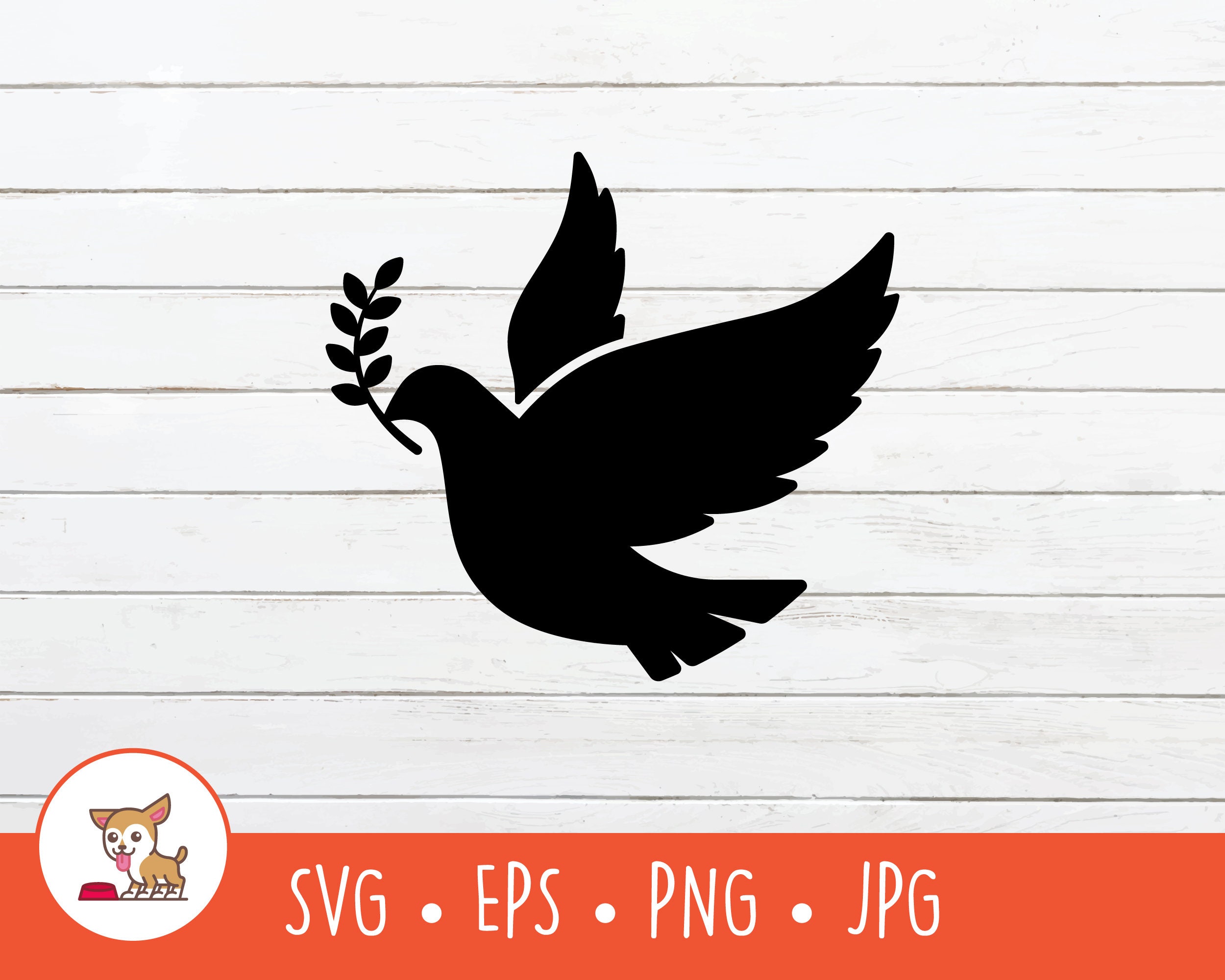 Dove SVG, Dove Clipart, Vector Peace Dove Cut File for Cricut, Digital ...