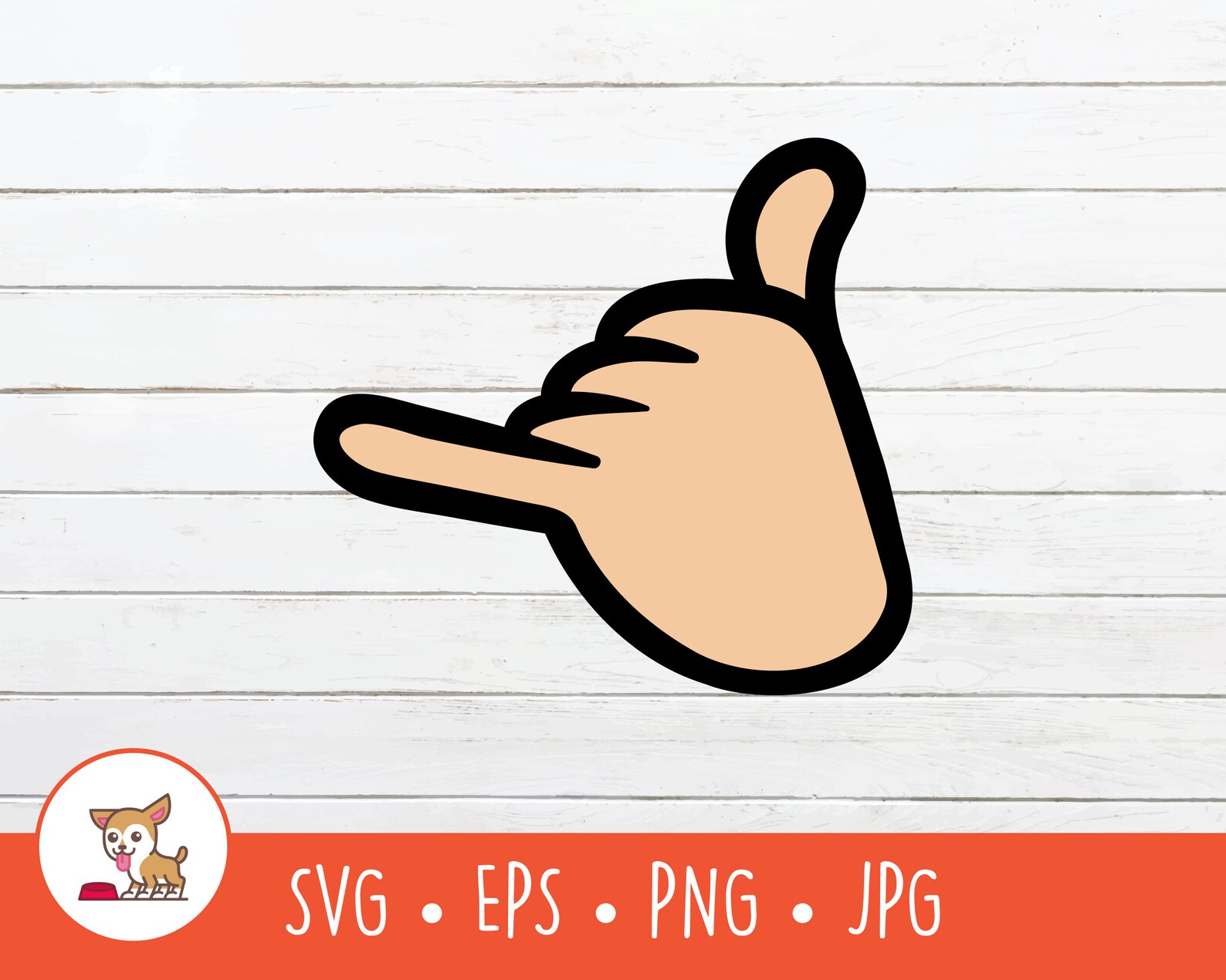 Shaka Hand Clipart Vector Shaka SVG Hang Loose Cut File for - Etsy
