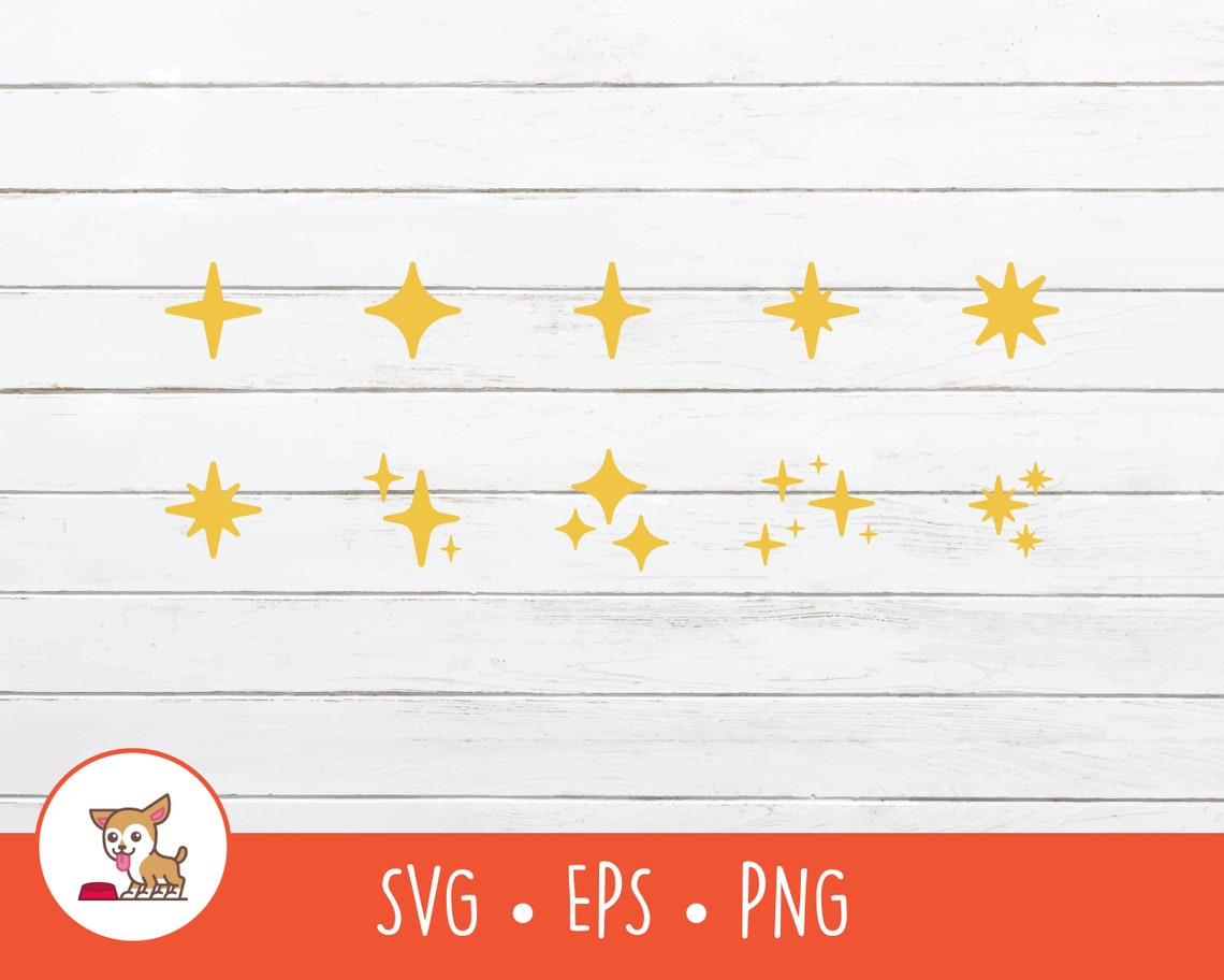 Sparkle Stars SVG, Sparkles Clipart Bundle, Vector Sparkle Stars Cut File for Cricut, PNG, EPS ...