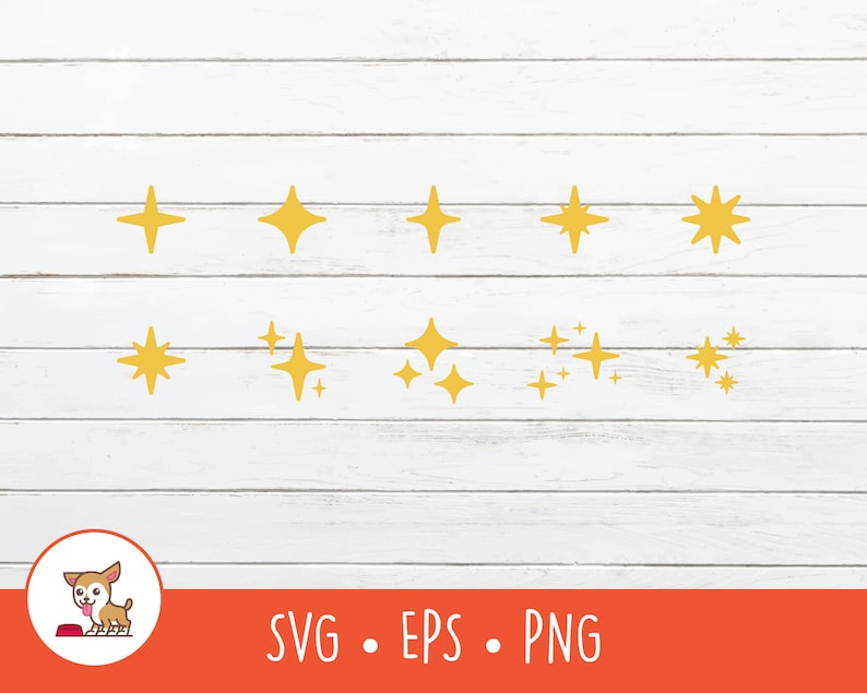 Sparkle Stars SVG, Sparkles Clipart Bundle, Vector Sparkle Stars Cut File for Cricut, PNG, EPS ...