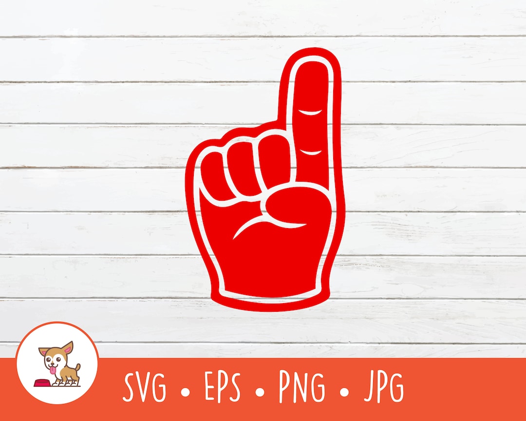 Foam Finger SVG, Vector Foam Finger Clipart, Foam Hand Cut File for ...