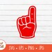 Foam Finger SVG, Vector Foam Finger Clipart, Foam Hand Cut File for ...