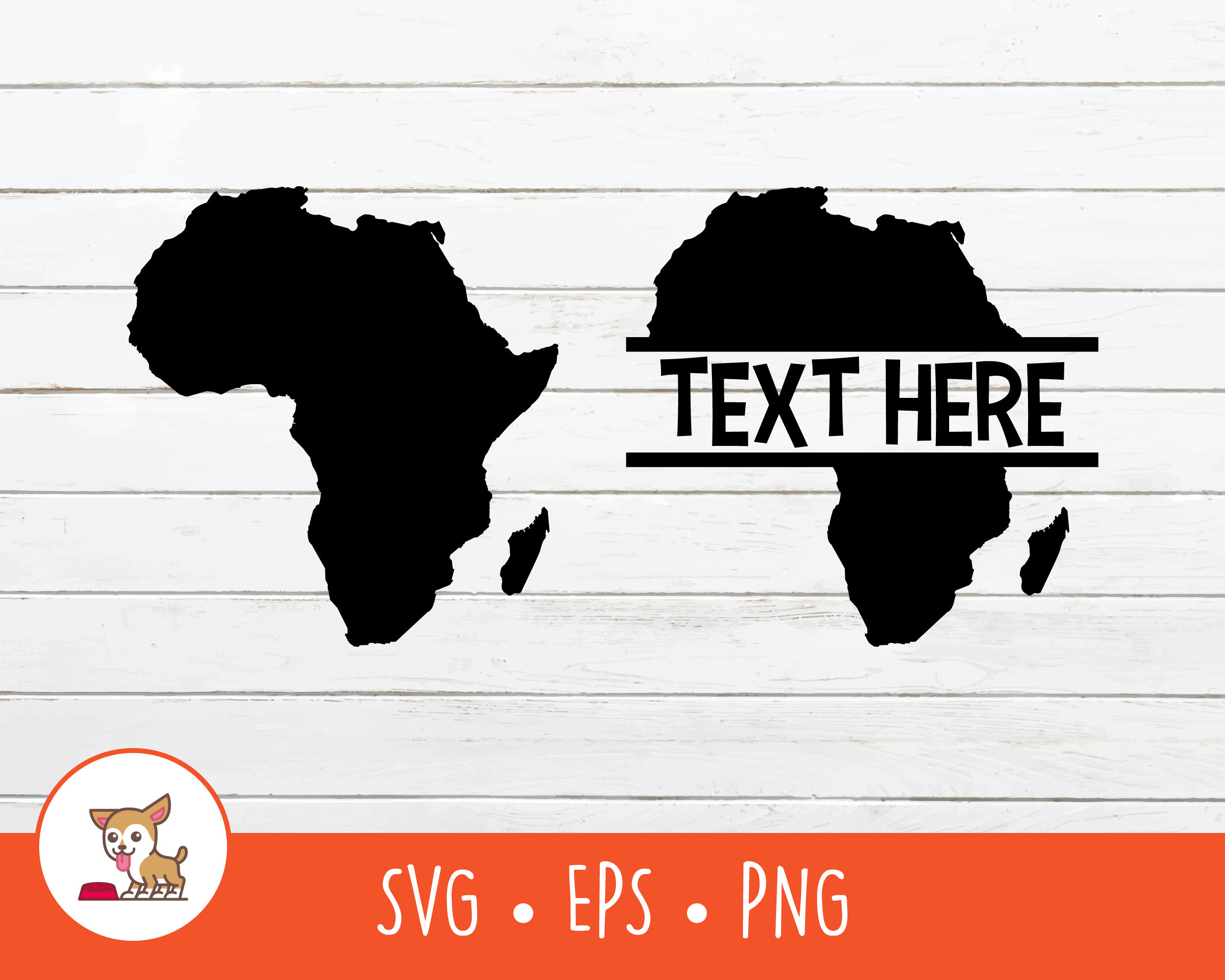 Africa Map SVG, Split Africa Name Frame, Africa Clipart, Vector Africa ...