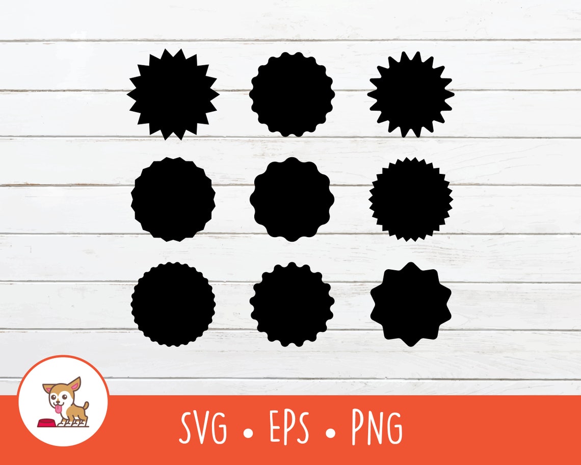Labels SVG, Radial Starburst Labels Clipart Bundle, Vector Star Labels ...