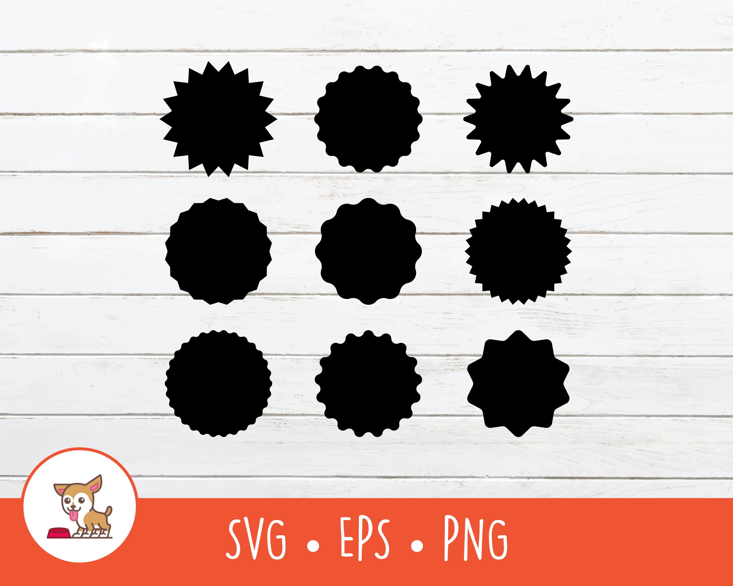 Labels SVG, Radial Starburst Labels Clipart Bundle, Vector Star Labels ...