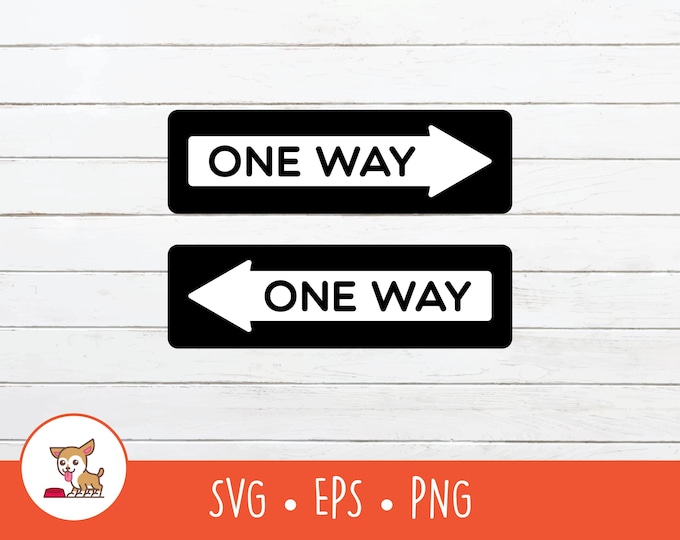 One Way Road Sign SVG DXF PNG Clipart Silhouette Cut File - Etsy Canada