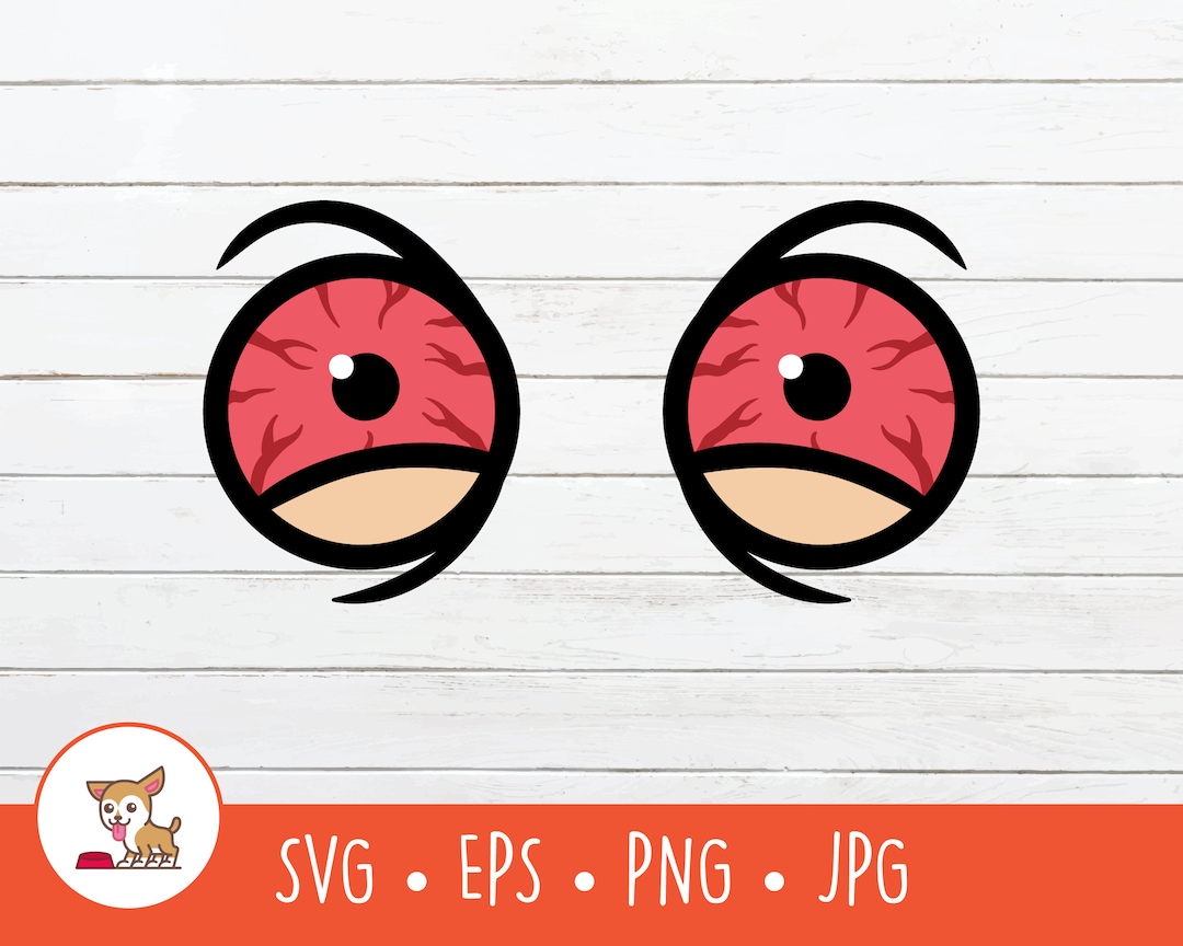 Red Eyes Clipart, Bloodshot Eyes SVG, Vector Intoxicated Eyes Cut File ...
