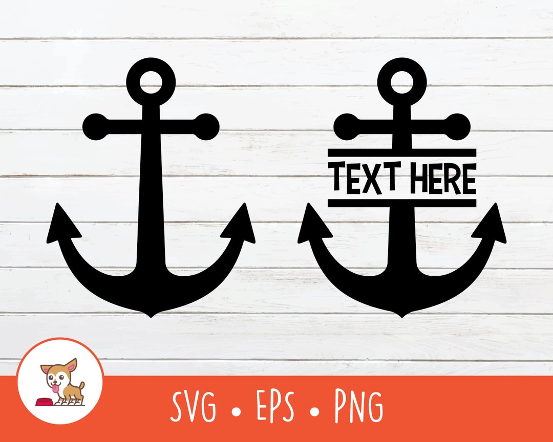 Anchor SVG, Split Anchor Name Frame, Anchor Clipart, Anchor Cut File ...