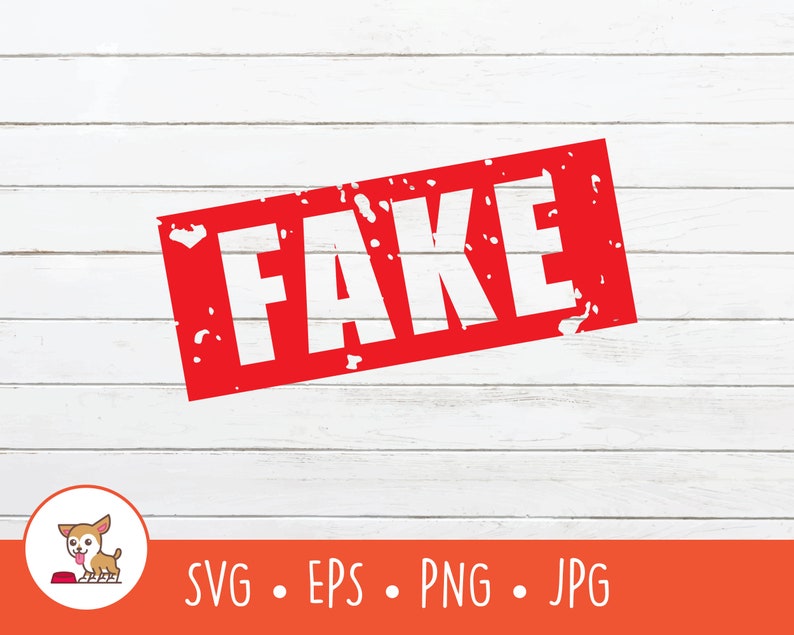 Fake SVG, Vector Fake Clipart, Grunge Fake Label Cut File, PNG, EPS ...