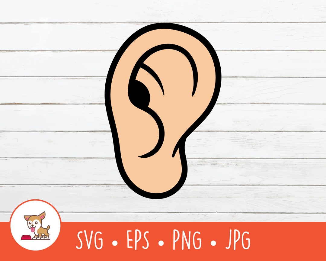 Cartoon Ear Clipart, Ear SVG, Vector Ear Cut File for Cricut, PNG, EPS ...