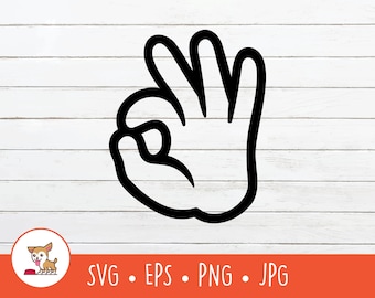 Okay Hand SVG Vector Okay Hand Sign Clipart Okay Hand Cut - Etsy