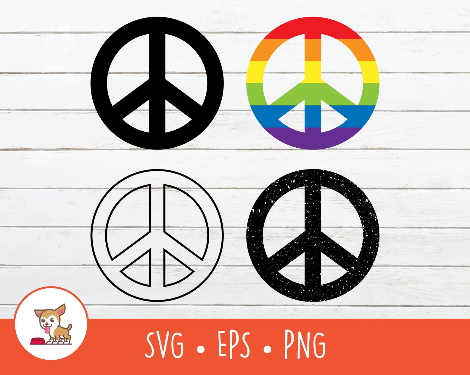 Peace Sign SVG, Peace Symbol Clipart, Vector Peace Sign Cut File for ...