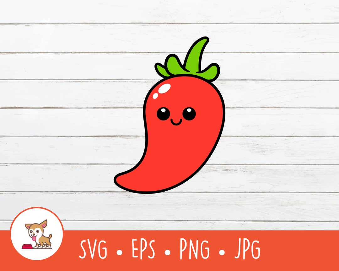 Cartoon Chili Pepper Character Clipart, Chili Pepper SVG, Vector Chili ...